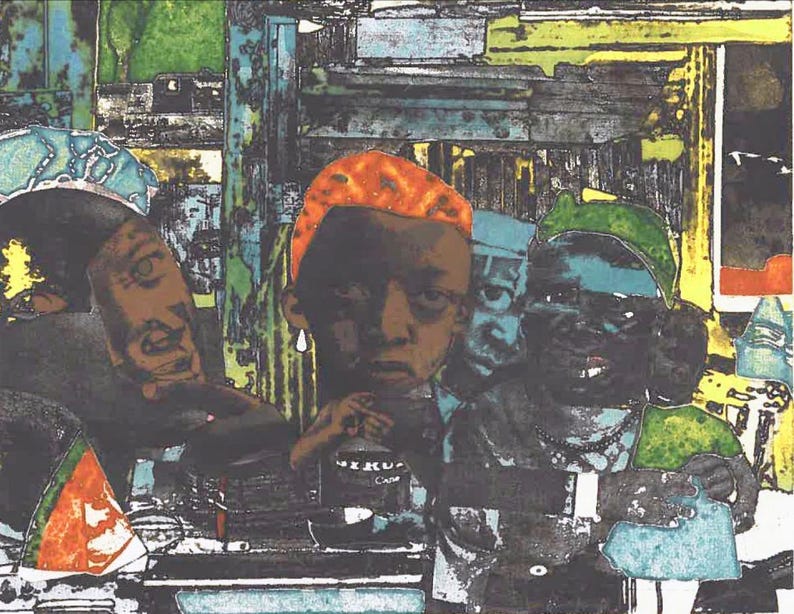 Romare Bearden the Train Fine Art Print Abstract Expressionism Framable ...