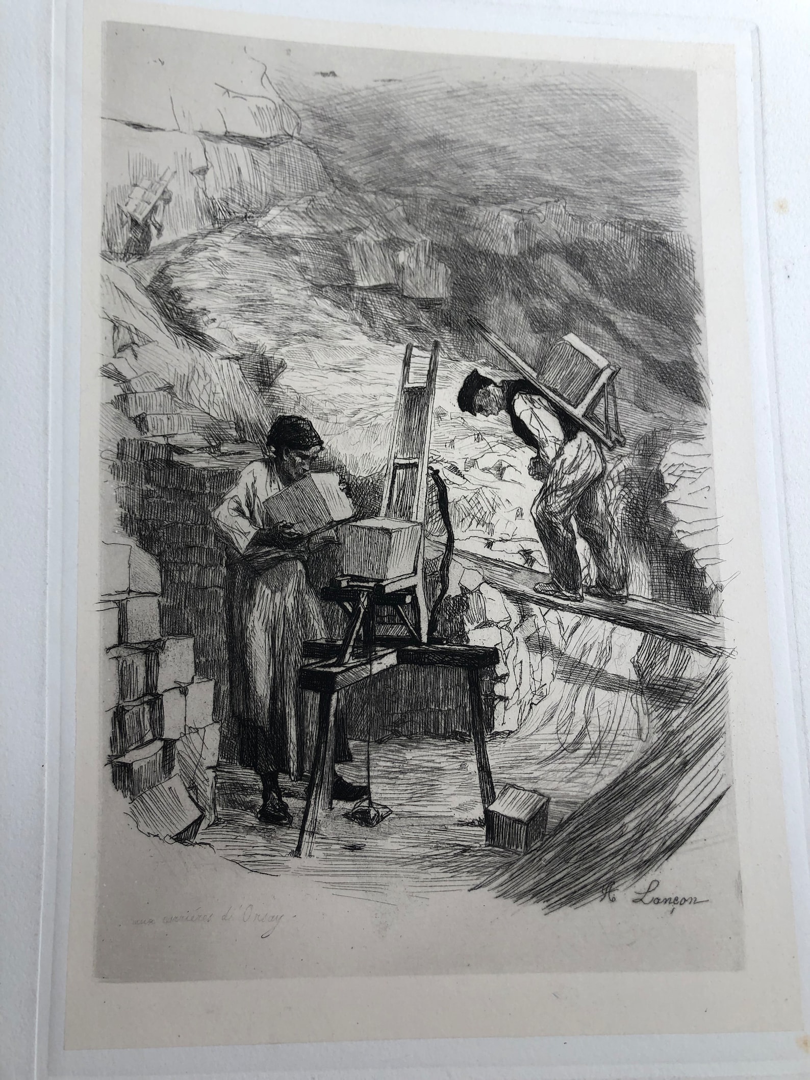 1876 Auguste André LANÇON at the Orsay Rock Quarries Paris (seine Et ...