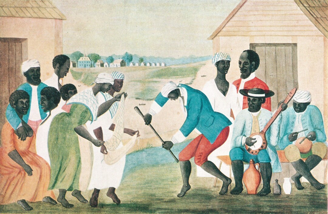 Old Plantation Life Giclee Fine Art Reproduction- Folk Art Scene ...