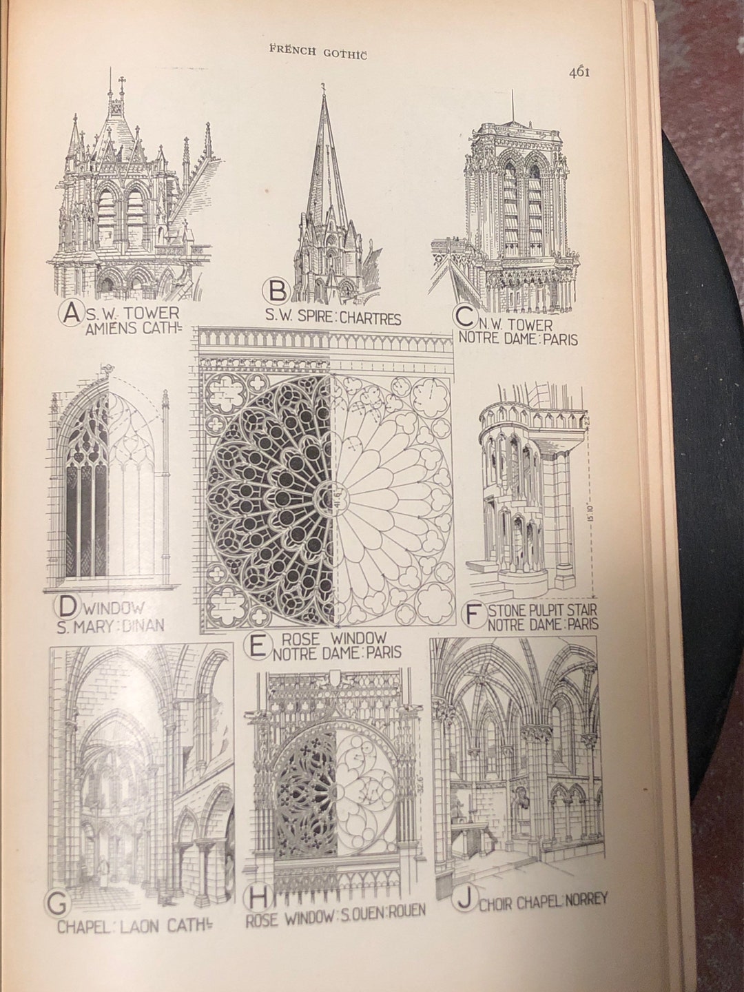 French Gothic Cathedrals 1920 Original Lithograph Print for Framing ...