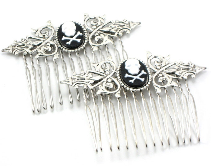 Jolly Roger Hair Combs GOTHIC LOLITA INSPIRED FILIGREE HAIR - Etsy
