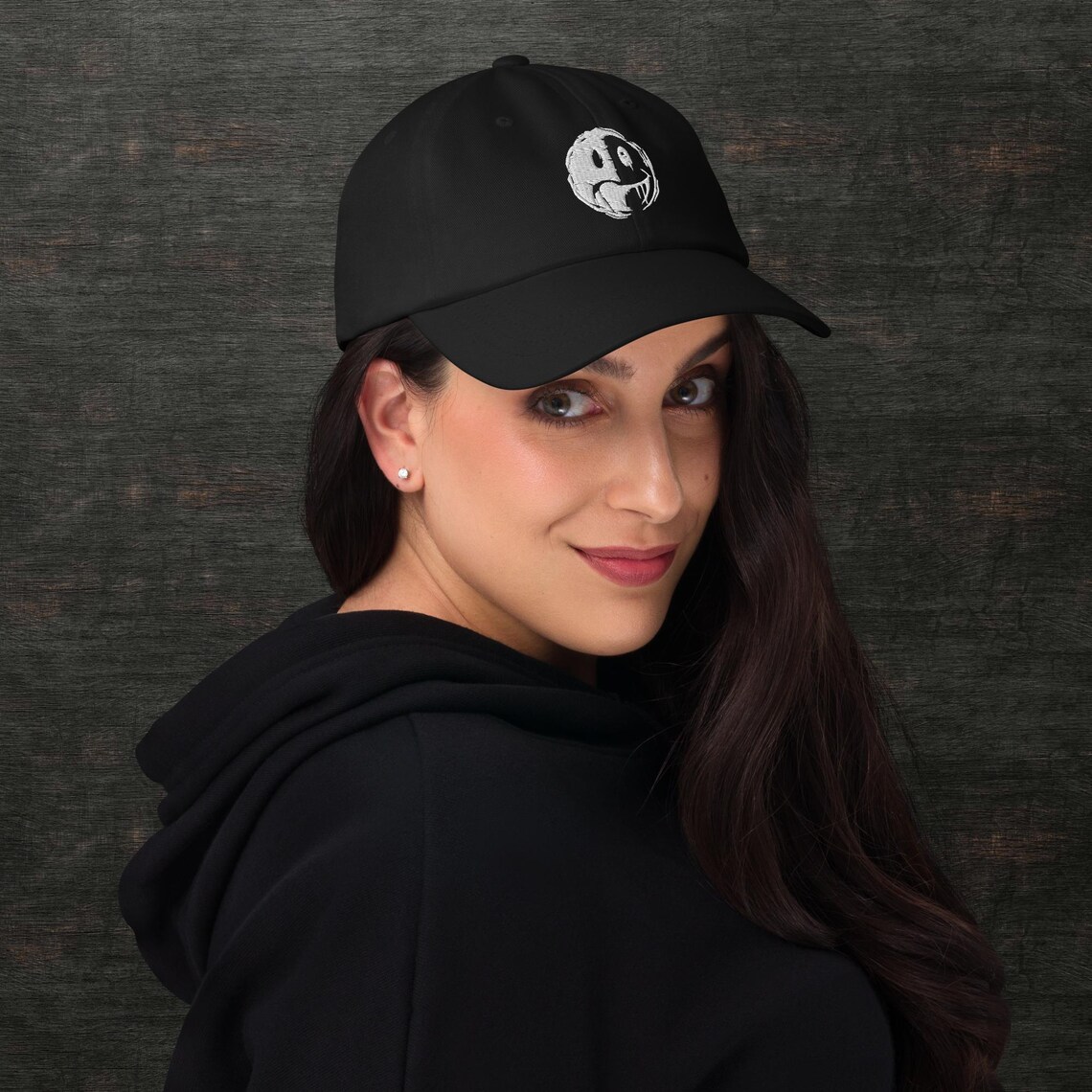 Happy Sad Embroidered Smiley Face Hat - Etsy