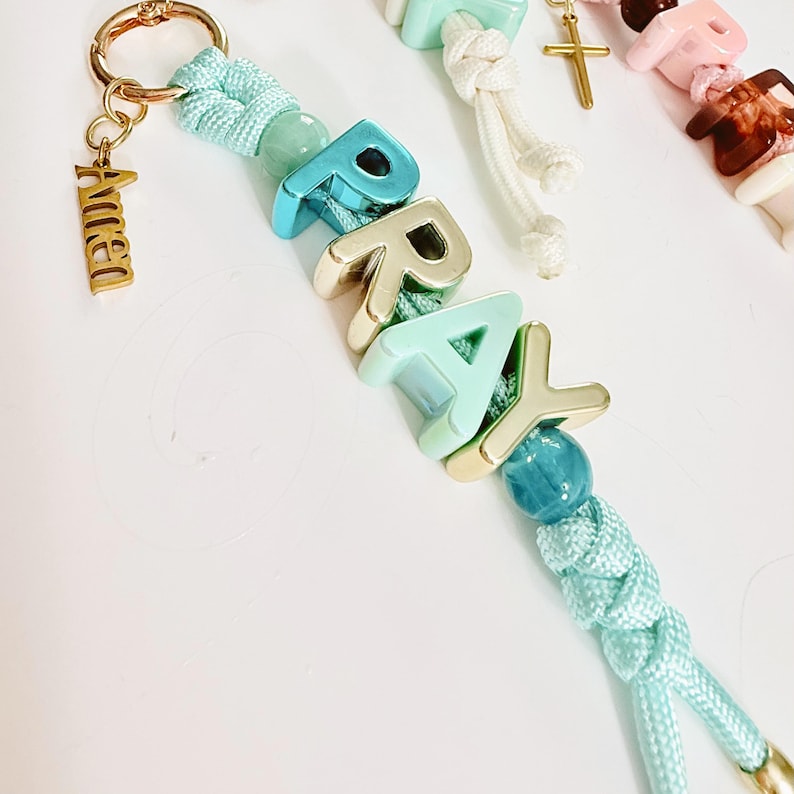 Word Bead Bag Chains | Personalize Color Letter Beads | Custom ...