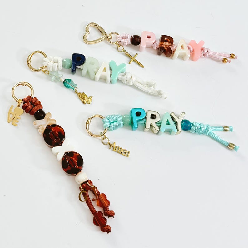 Word Bead Bag Chains | Personalize Color Letter Beads | Custom ...