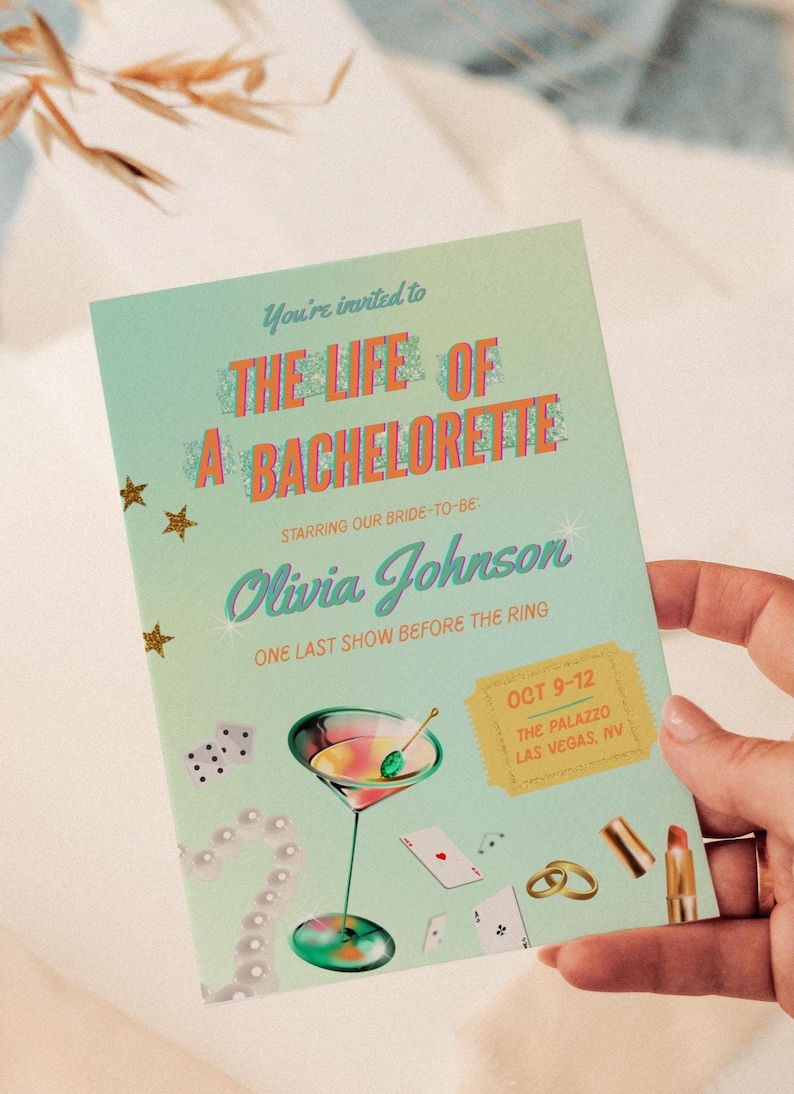 The Life of a Showgirl Bachelorette Invitation & Itinerary, Swiftie ...