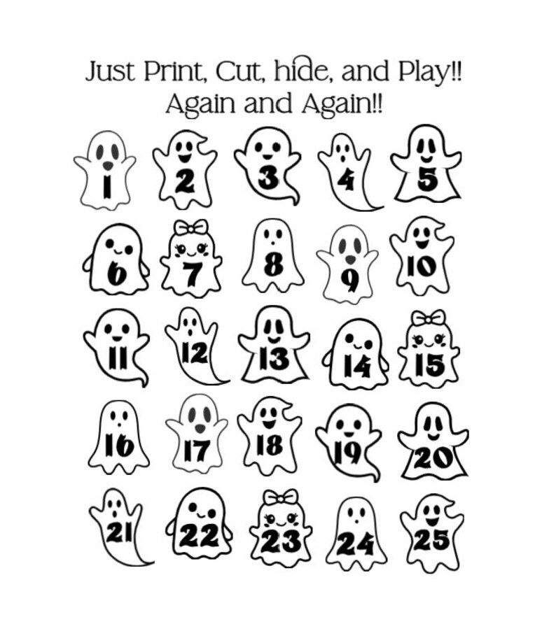 Halloween Ghost Scavenger Hunt | Printable Halloween Party Game for ...