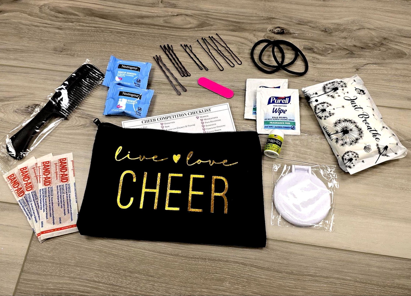 Cheer Competition Survival Kit: Cheerleader Essentials Travel Pouch ...