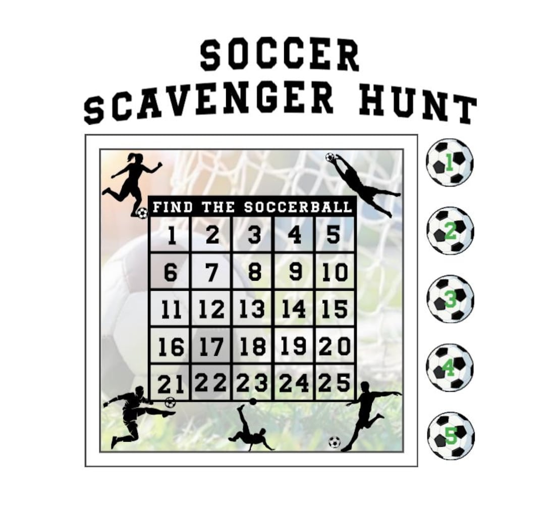 Soccer Scavenger Hunt | Printable Sports Game for Kids, Birthday Party ...