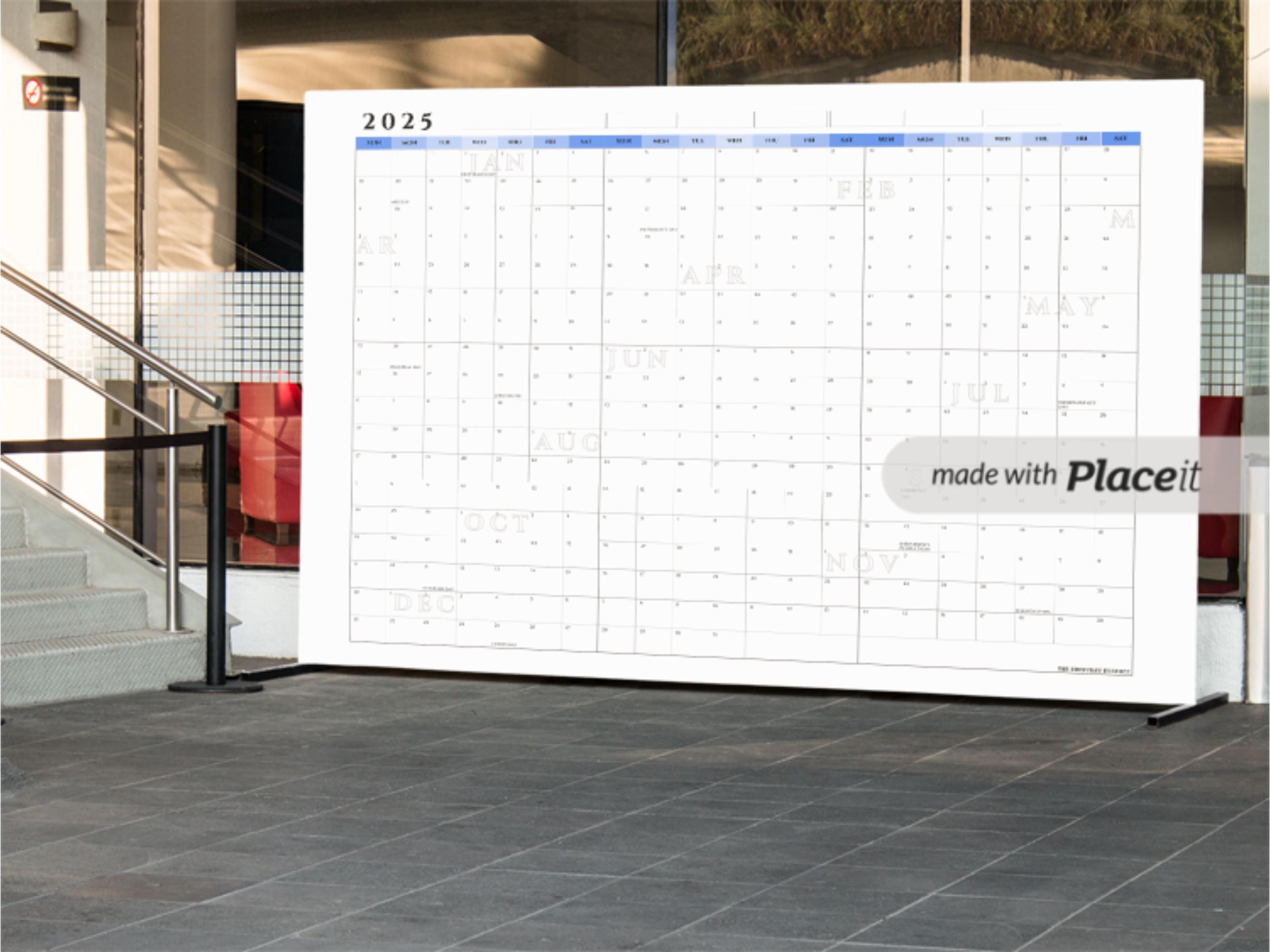 2025 Wall Calendar – Oversized Continuous Planner for Yearly Planning ...