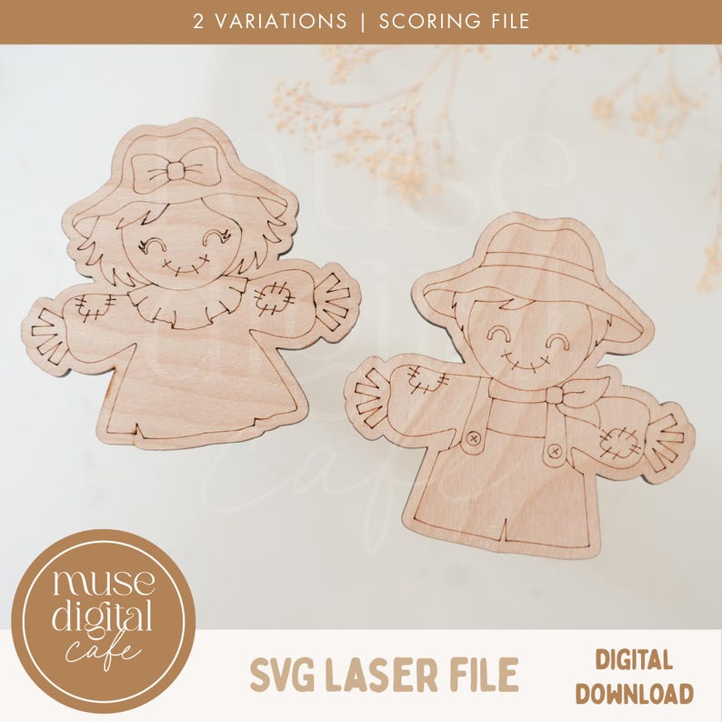 Scarecrow Paint Kit SVG – Fall Halloween Laser Cut File, Easy Scoring ...