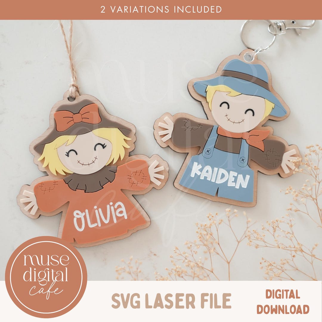Scarecrow Basket Tag SVG – Fall Halloween Laser Cut File - Etsy