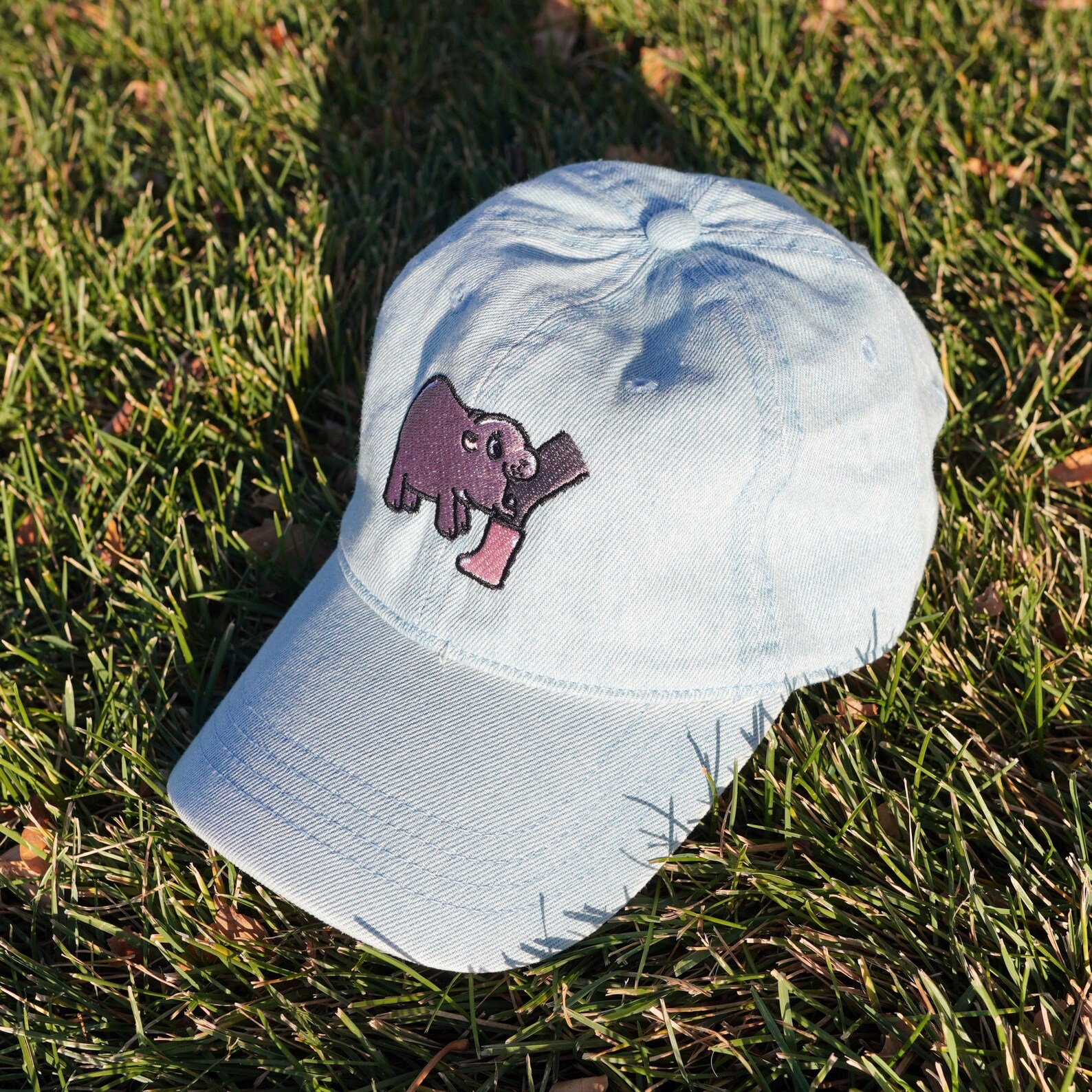 Embroidered Moo Deng Angry Cap - Bouncy Pig Cool Gift - Mom Dad Cotton ...