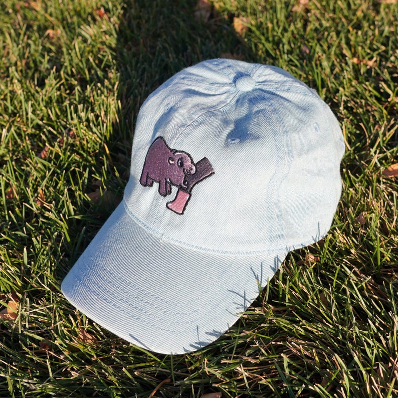 Embroidered Moo Deng Angry Cap - Bouncy Pig Cool Gift - Mom Dad Cotton ...