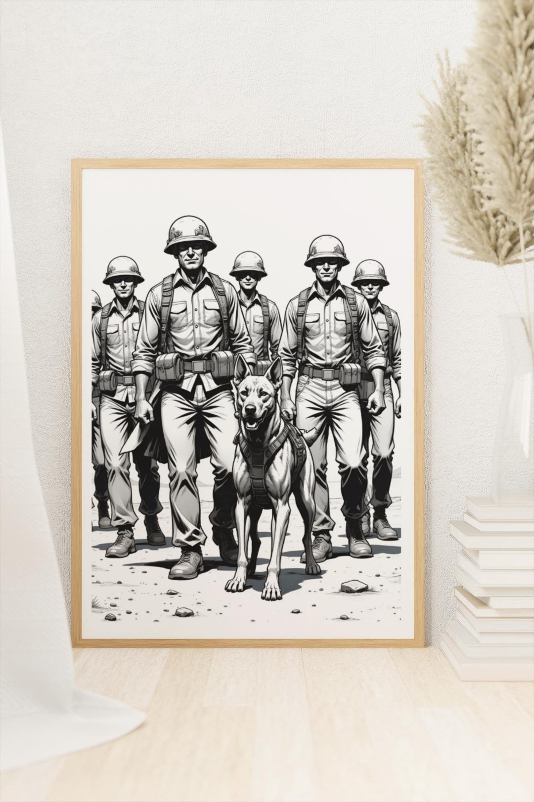 Black&white K9 Poster, Cool Military Poster, K9 Poster, Military Poster ...