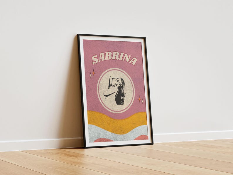 Sabrina Carpenter Poster, Music Print, Cute Wall Art, Art Deco Wall Art ...