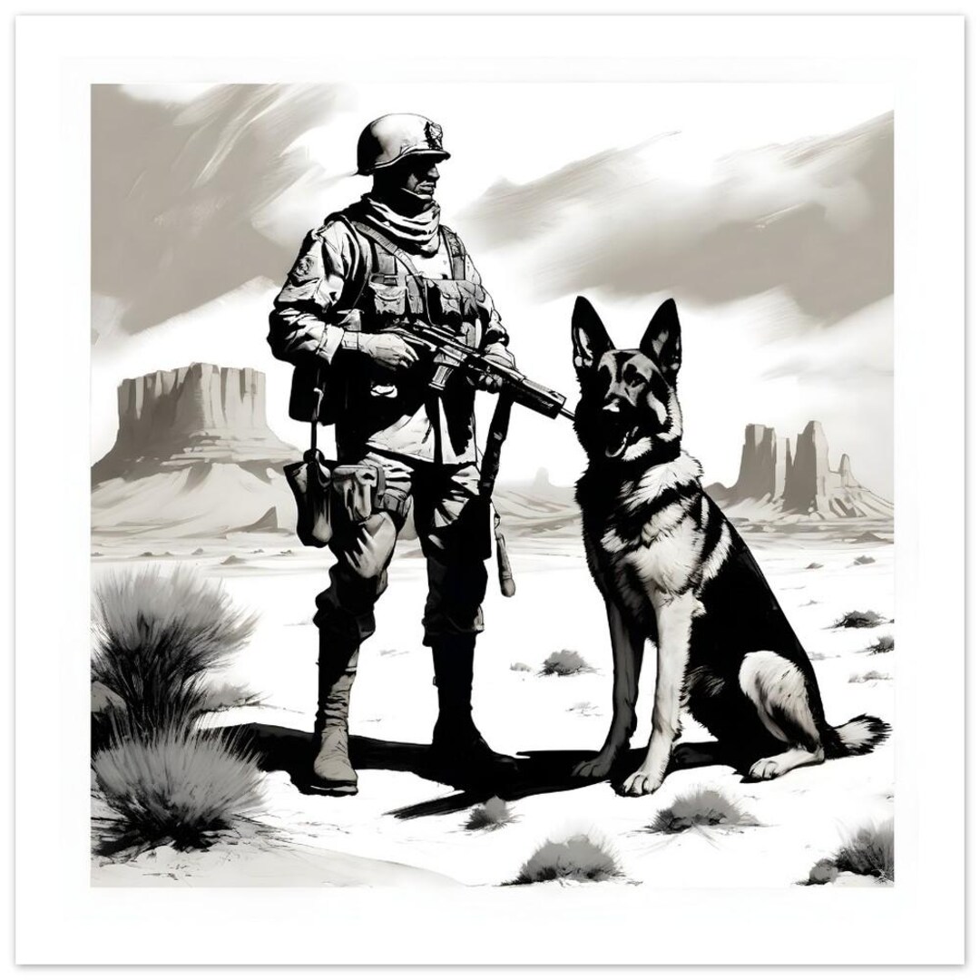 Modern Vintage Military K9 Poster - Etsy