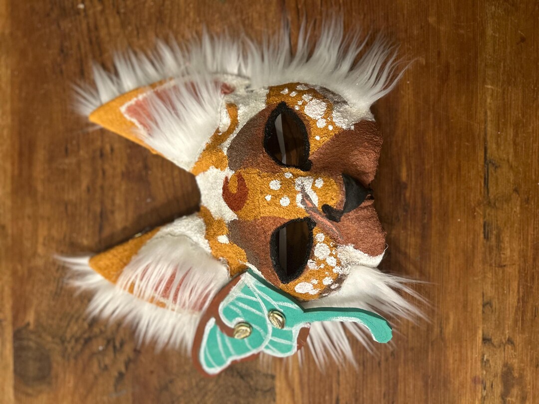 Brown and Orange Quadrobics/therian Cat Mask
