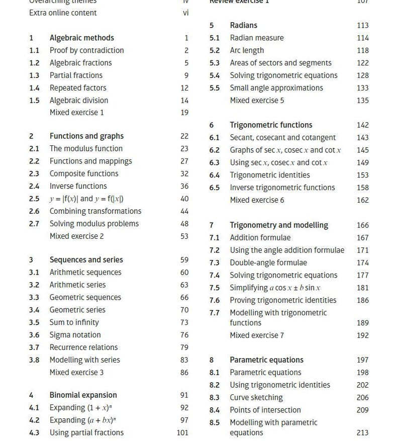 Pearson Edexcel A Level Mathematics Pure Mathematics Year 2 Online Book ...