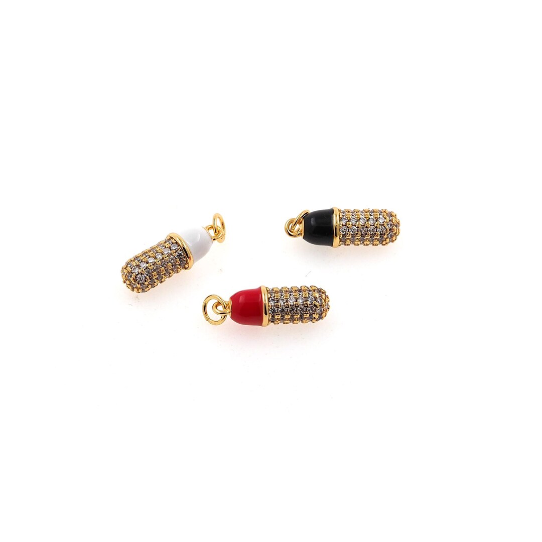 Pill Pendant 18K Gold Filled Enamel Capsule Charm Bracelet Necklace for ...