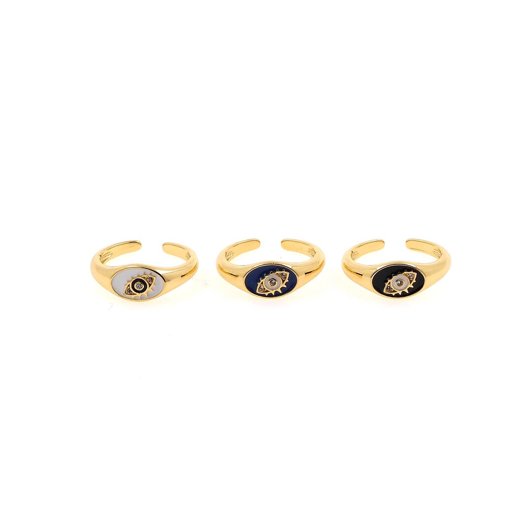 Enamel Eye Ring 18K Gold Filled Evil Eye Rings,open Ring,enamel Ring ...