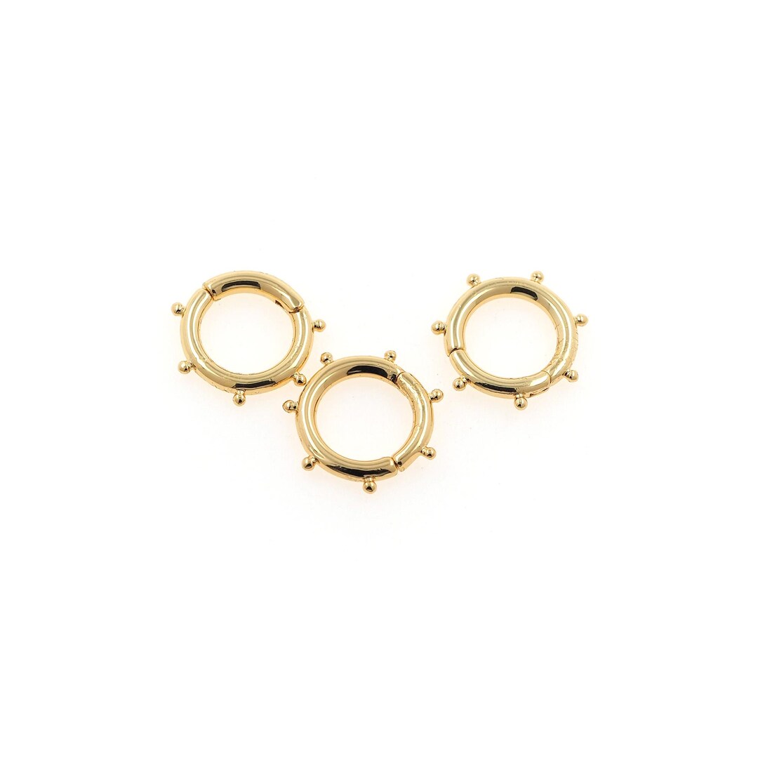 18k Gold Filled Round Clasp,circle Hinge Clasp for DIY Jewelry Making ...