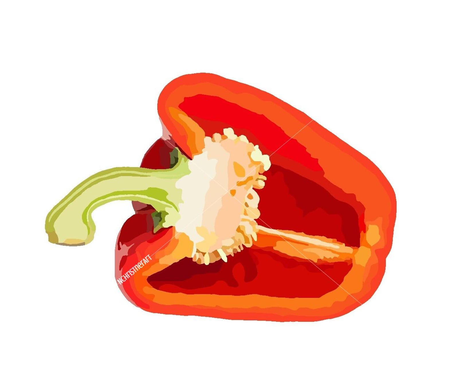 Digital Bell Pepper Print- Hand Drawn - Etsy