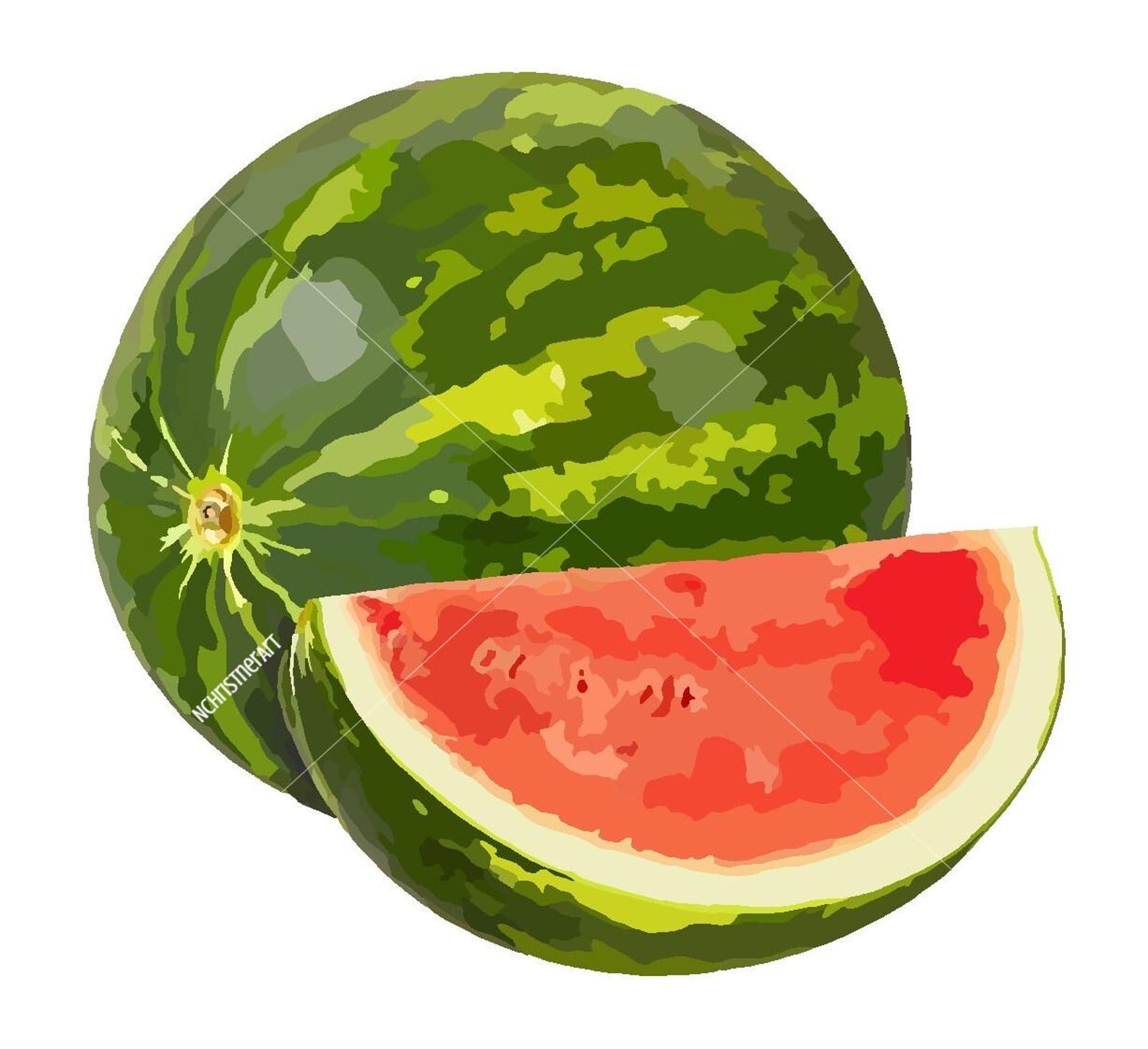 Digital Watermelon Print- Hand Drawn - Etsy