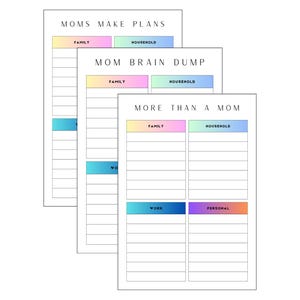 Mom Brain Dump Template for Working Moms With Elegant Style - Miami ...