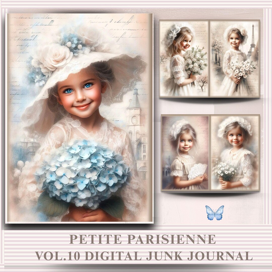 Romantic Shabby Chic Junk Journal Kit: French Portrait Collage ...