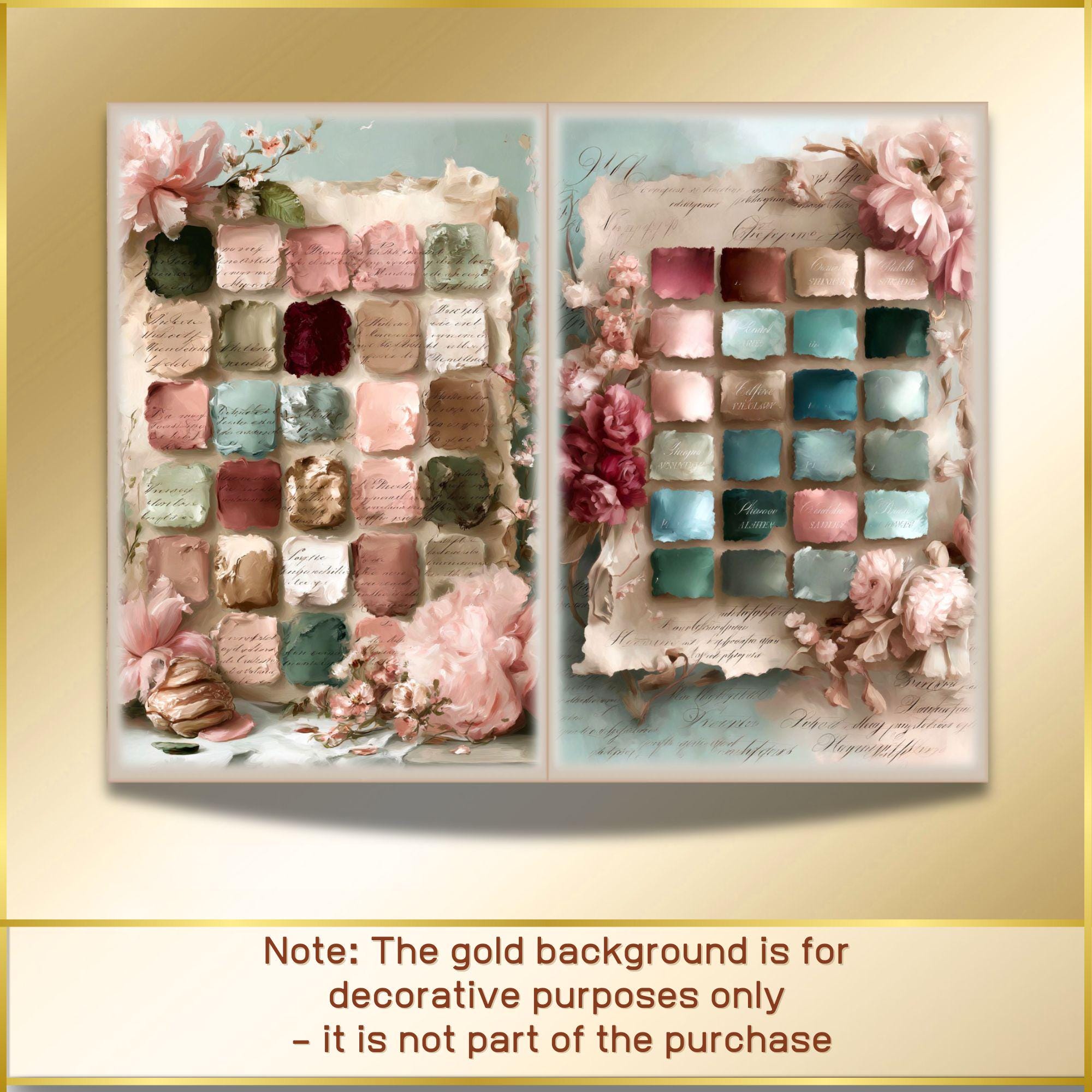 Vintage Paint Swatches Junk Journal Kit, Printable Pastel Color Palette ...