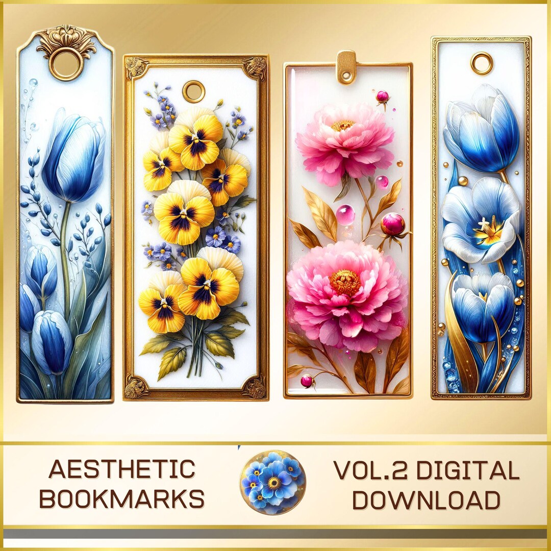 Printable Floral Bookmarks: Vintage Botanical Ephemera, Digital Book ...