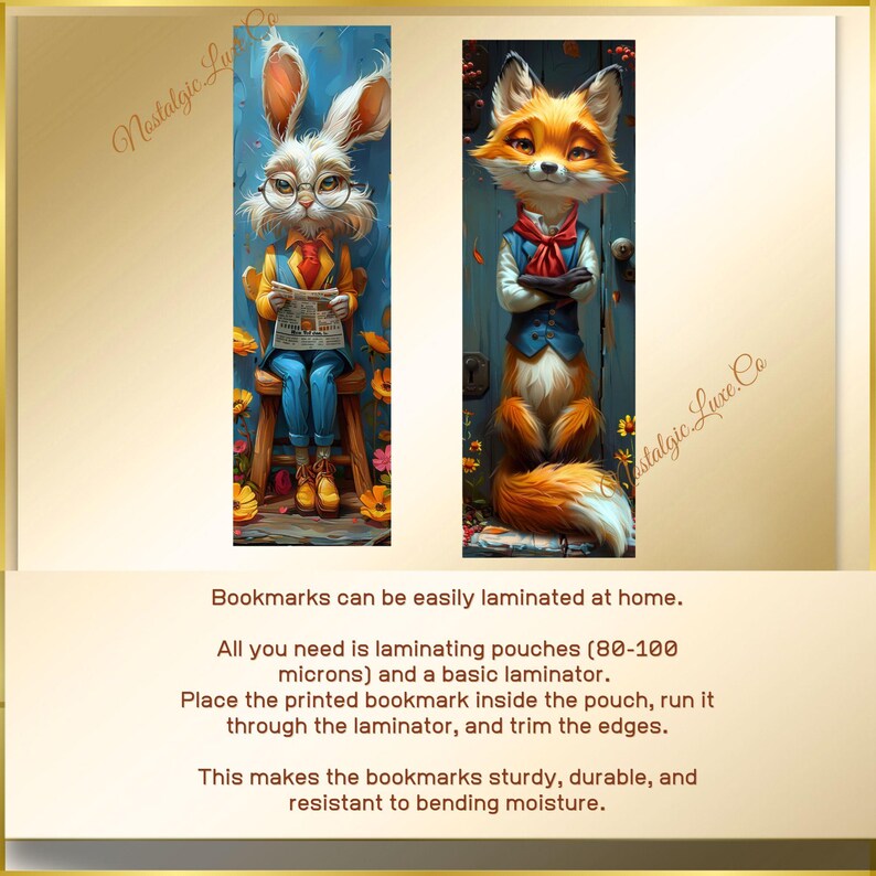 Whimsical Animals Bookmarks: Printable Ephemera Set for Kids, Digital ...
