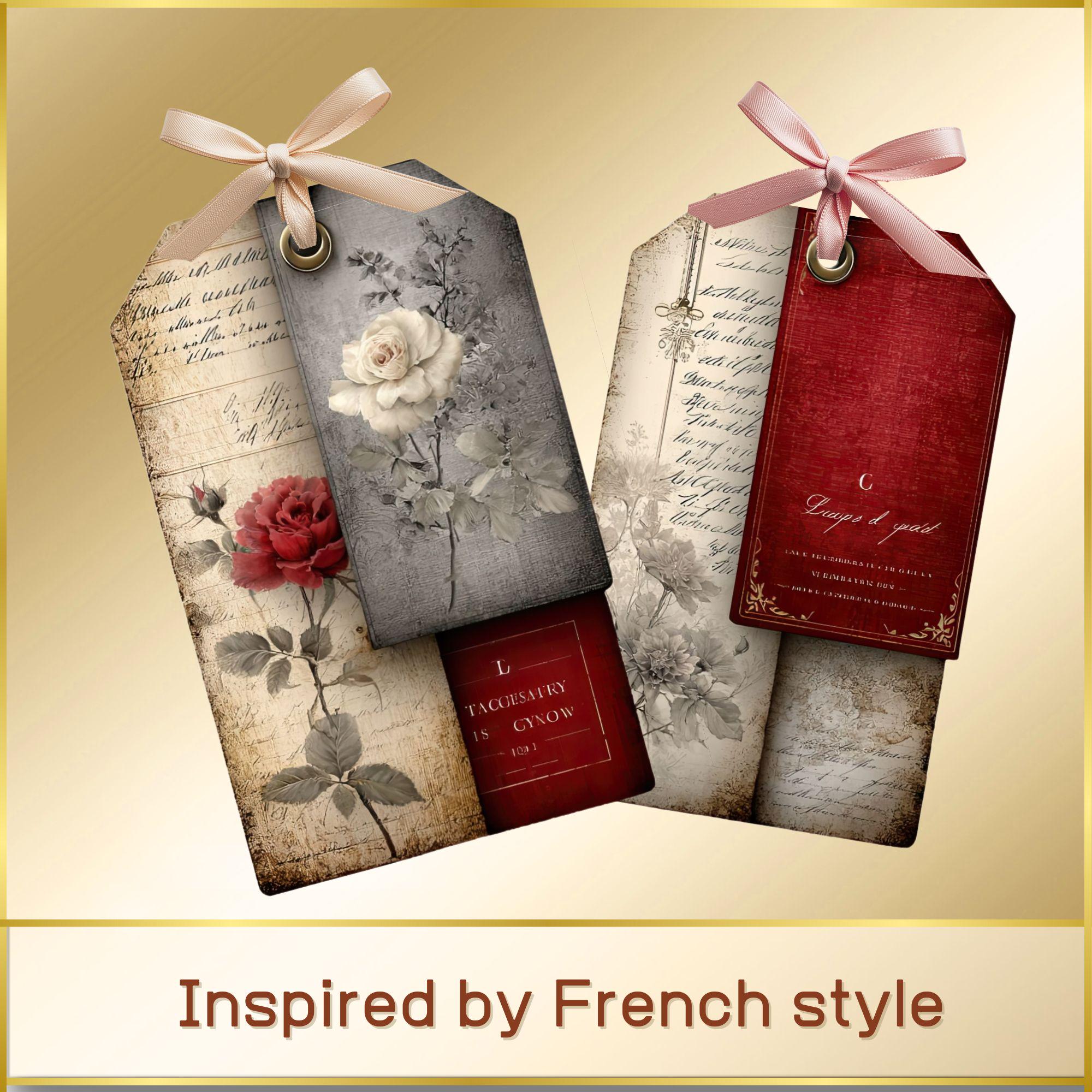 Vintage French Bird Ephemera Tags, Romantic Journal Inserts, Decorative ...