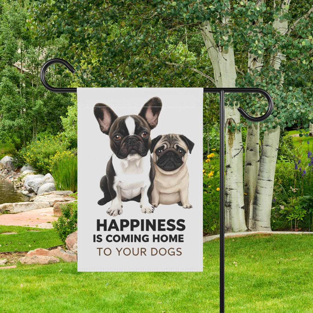 Dog-themed Garden Banner, Pet Lover Decor, Outdoor Flag, Happy Home ...