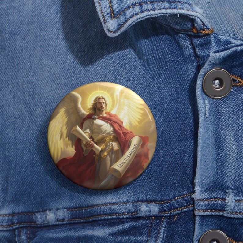 Saint Micheal Pin Button, Angelic Pin Buttons, Perfect for Spiritual ...