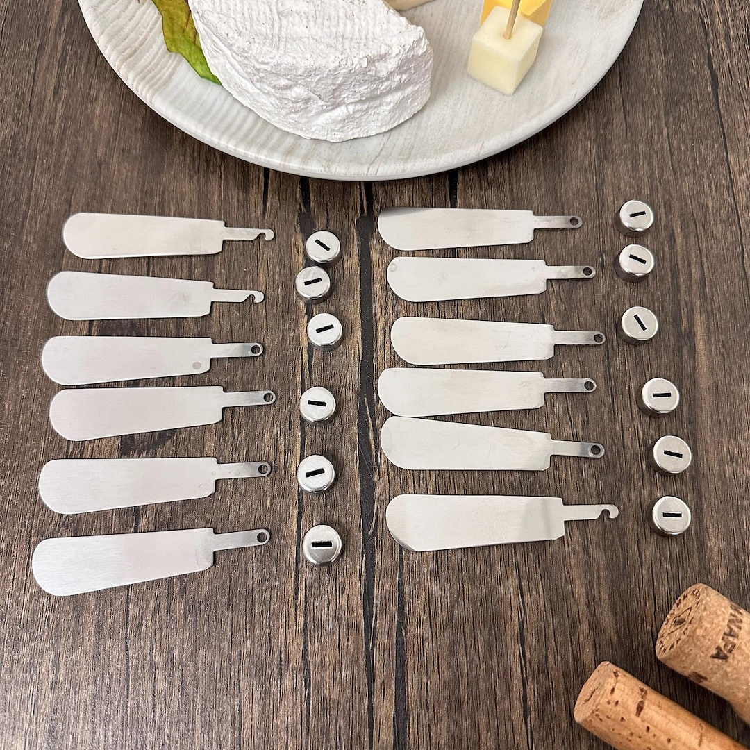 DIY , 12pcs Stainless Steel Blade With Ring for Cheese Spreaders, Wine ...