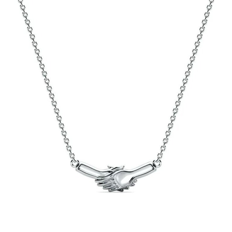 Ted Poley "miss Your Touch" Hand in Hand Necklace in .925 Silver - Etsy