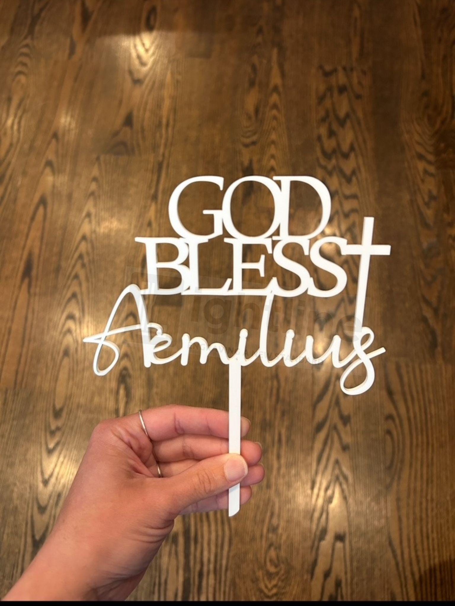God Bless Name Cake Topper | Personalized Baptism, Christening or ...