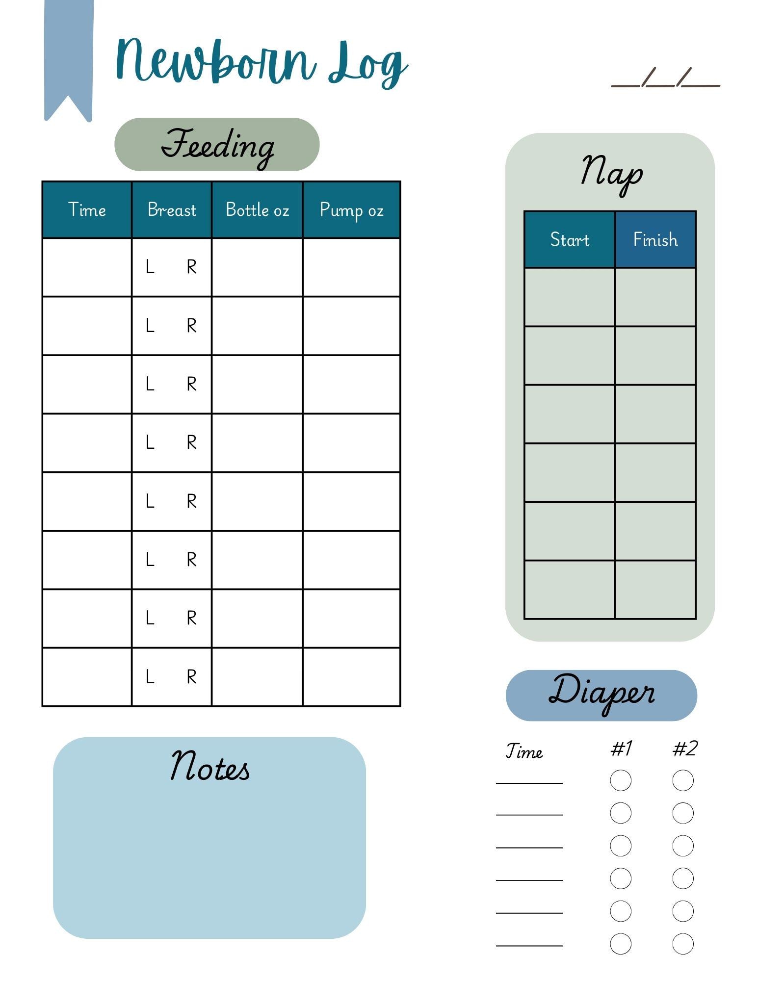 Baby Care Tracker | Newborn Care Log for New Parents - Etsy