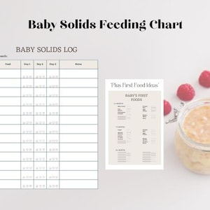 Baby Solid Food Tracker & First Foods Log | Printable Baby Feeding ...