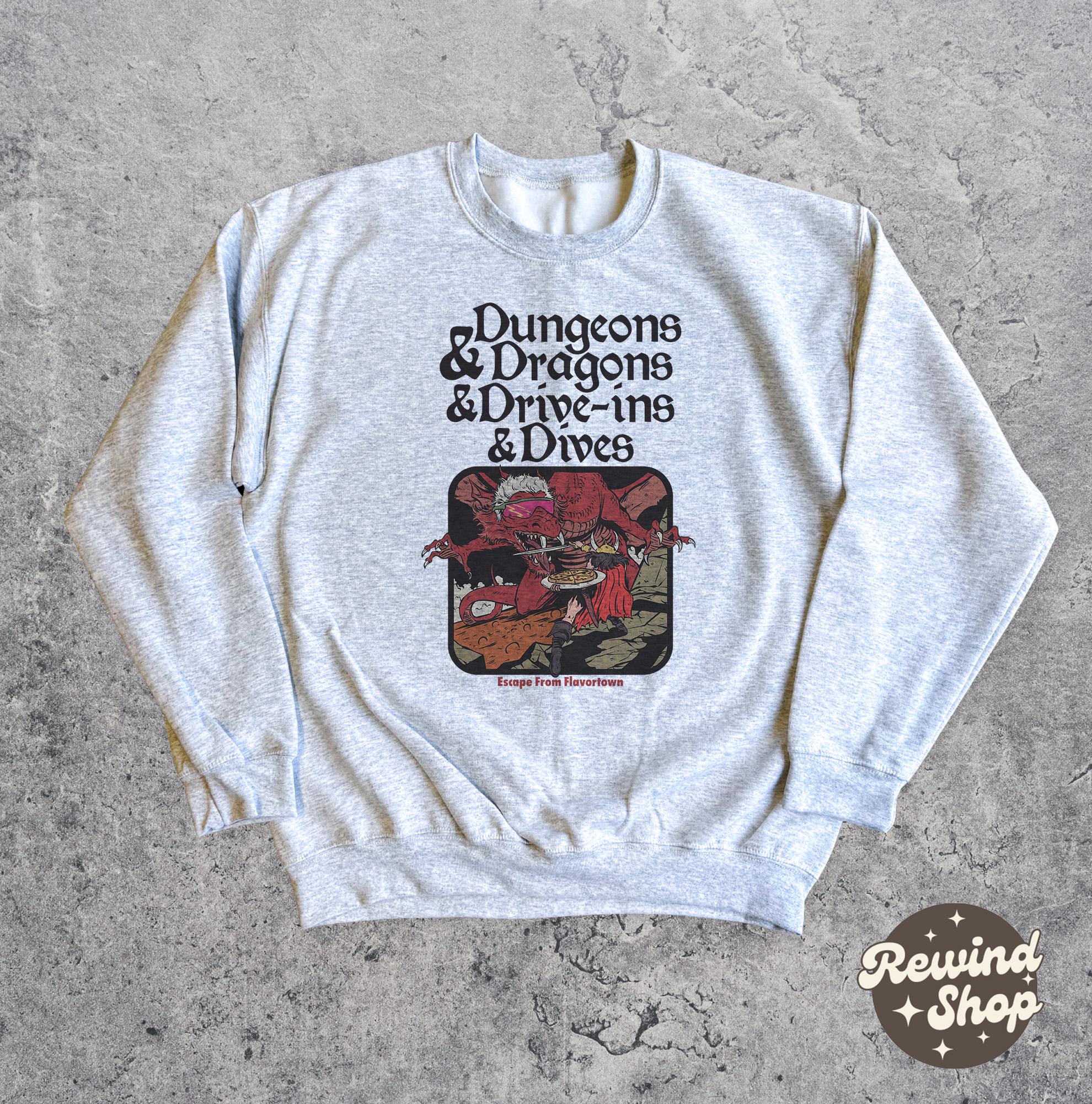 Dungeon Dragon Dive Ins and Dives Crewneck Sweatshirt - Guy Fieri ...