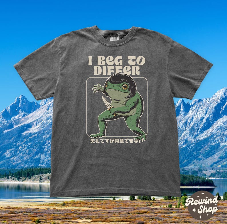Silly Frog Meme Tshirt - I Beg to Differ Frog Comfort Colors Tshirt ...