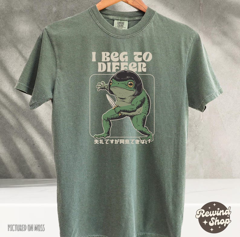 Silly Frog Meme Tshirt - I Beg to Differ Frog Comfort Colors Tshirt ...