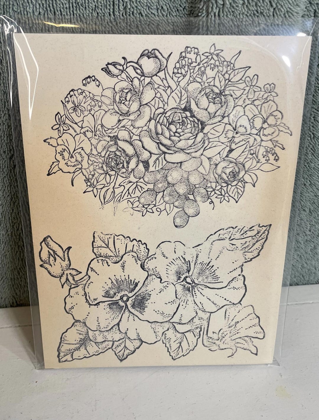 Spring Flowers Bouquet and Pansies Floral Cling Stamps Card Making ...