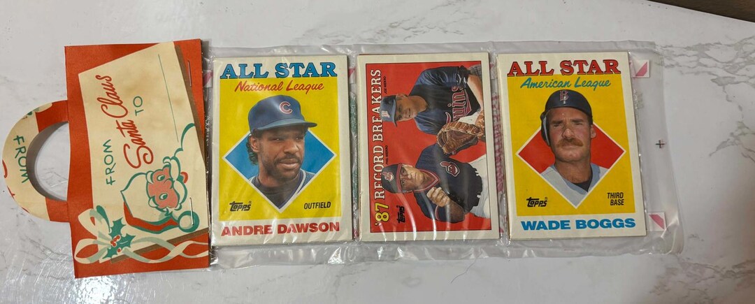 1988 Topps Holiday Baseball Card Rack Pack '87 Record Breakers All Star ...