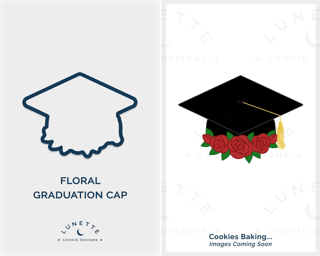Floral Graduation Cap Cookie Cutter - Etsy