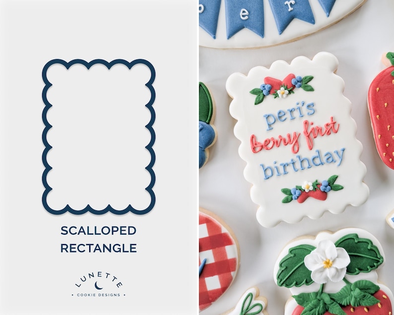Scalloped Rectangle Plaque Cookie Cutter - Etsy