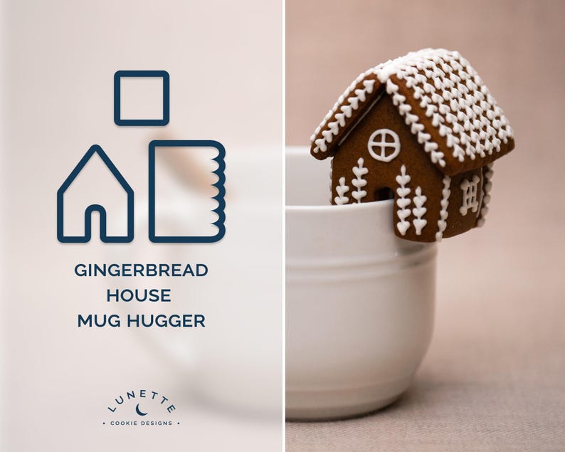 Mini Gingerbread House Mug Hugger Cookie Cutter Set - Etsy