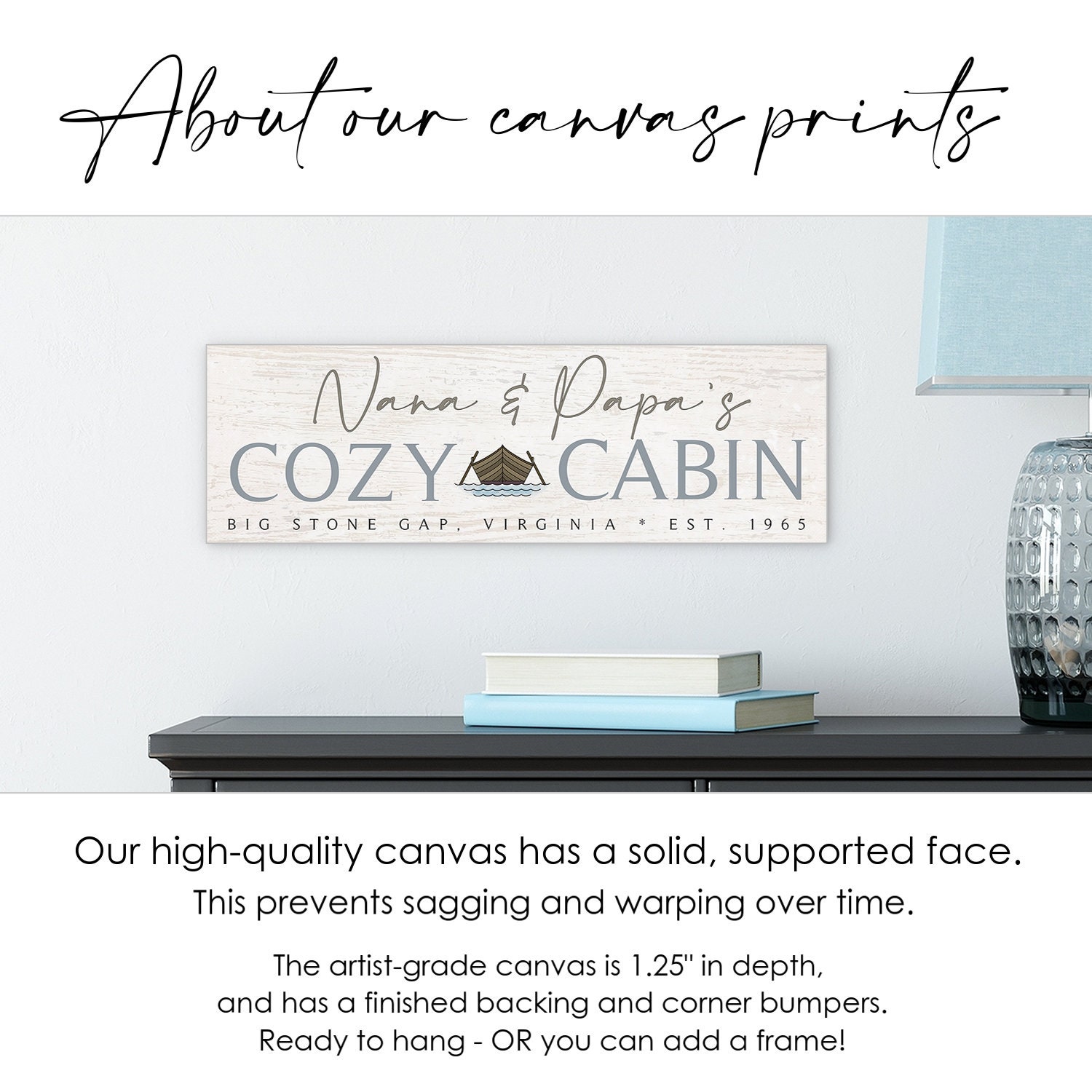 Custom Cabin Wall Decor Personalized Rustic Canvas Sign - Etsy