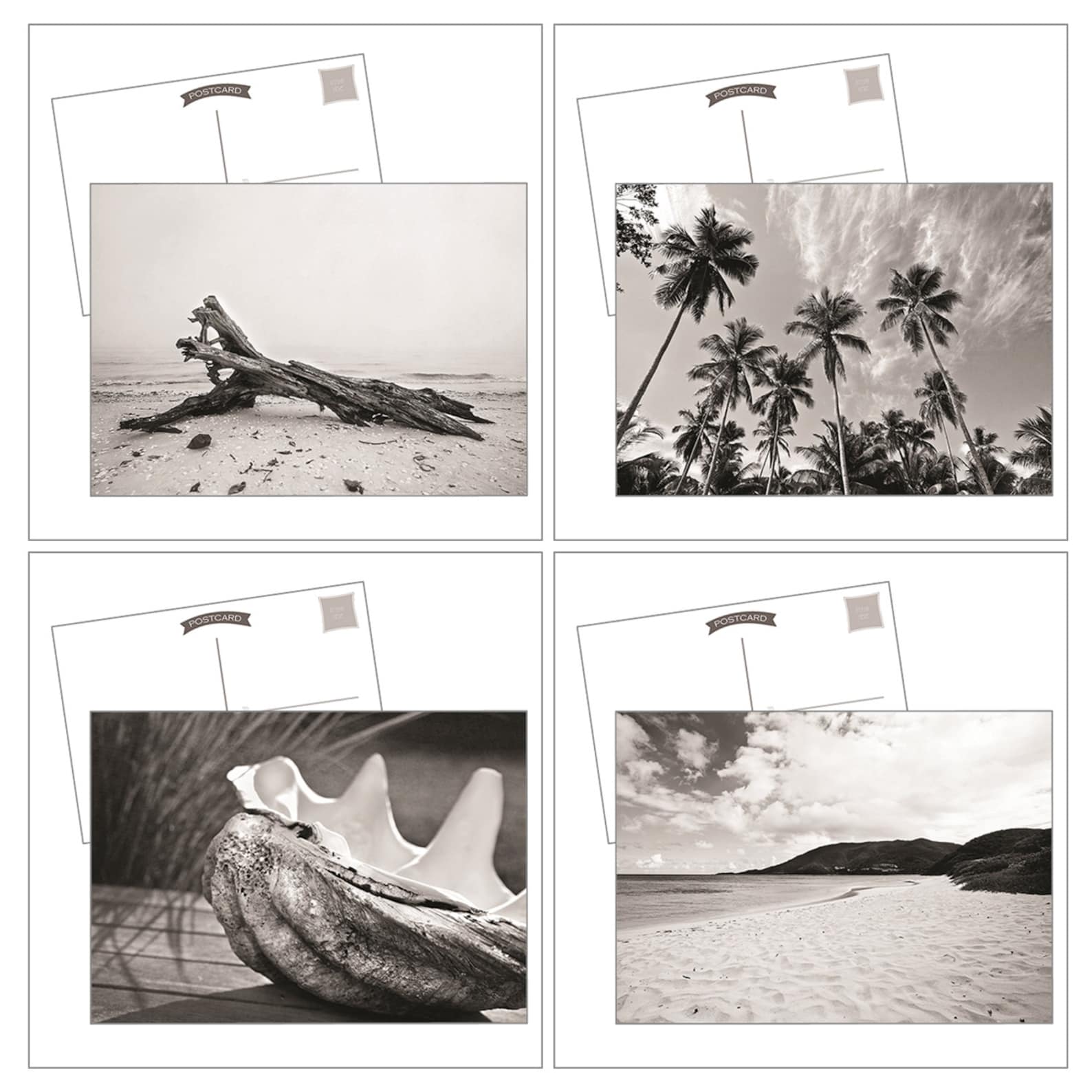 Beach Postcard Set Coastal Art Prints Set of 4 - Etsy